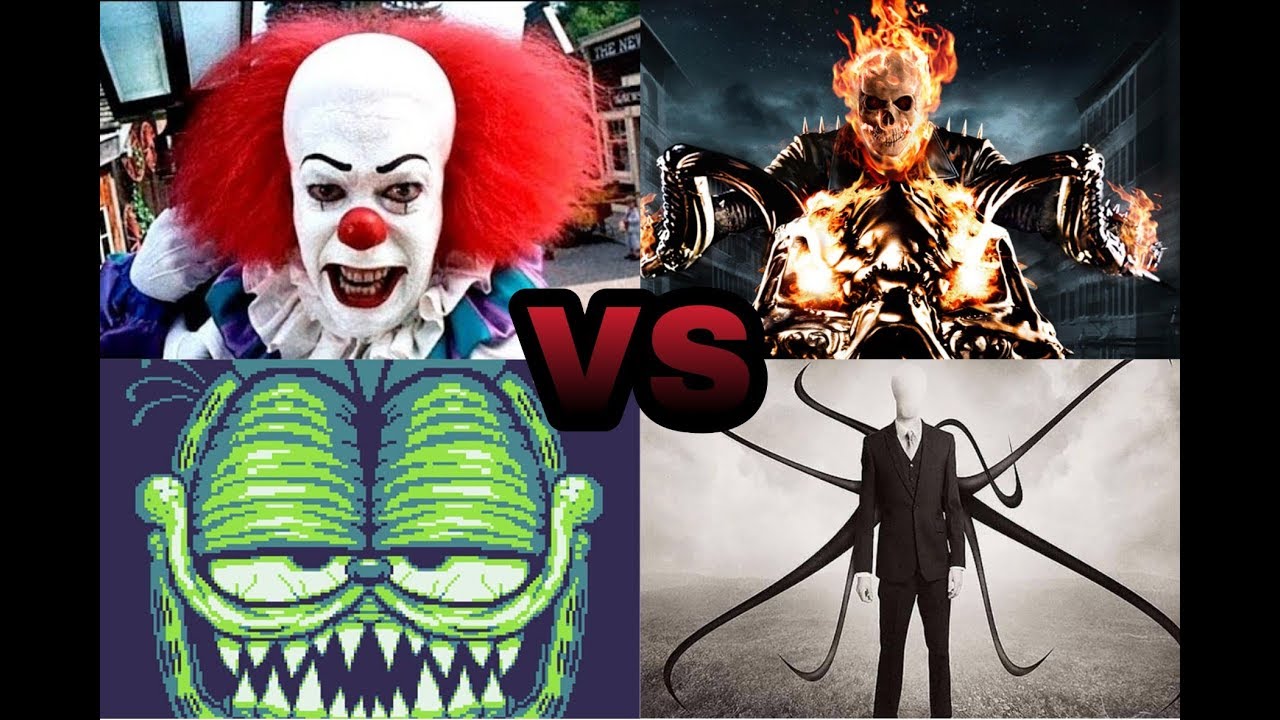 IT (1990) vs Ghost Rider vs Garfield Gameboy vs slenderman - YouTube