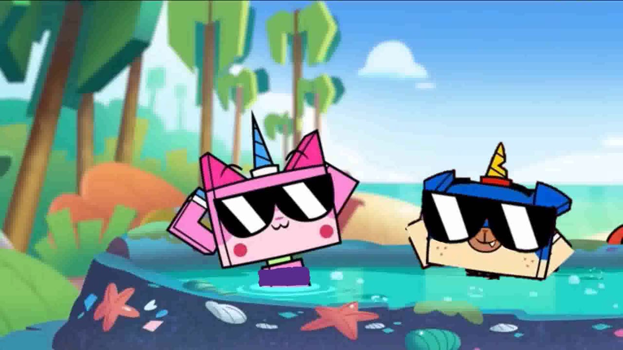 unikitty and his little bro in the hot tub make the party dont stop ...