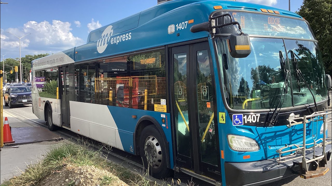 MiWay | 2014 New Flyer XD40 1407 Route 5 N Dixie to Cardiff (Long ...