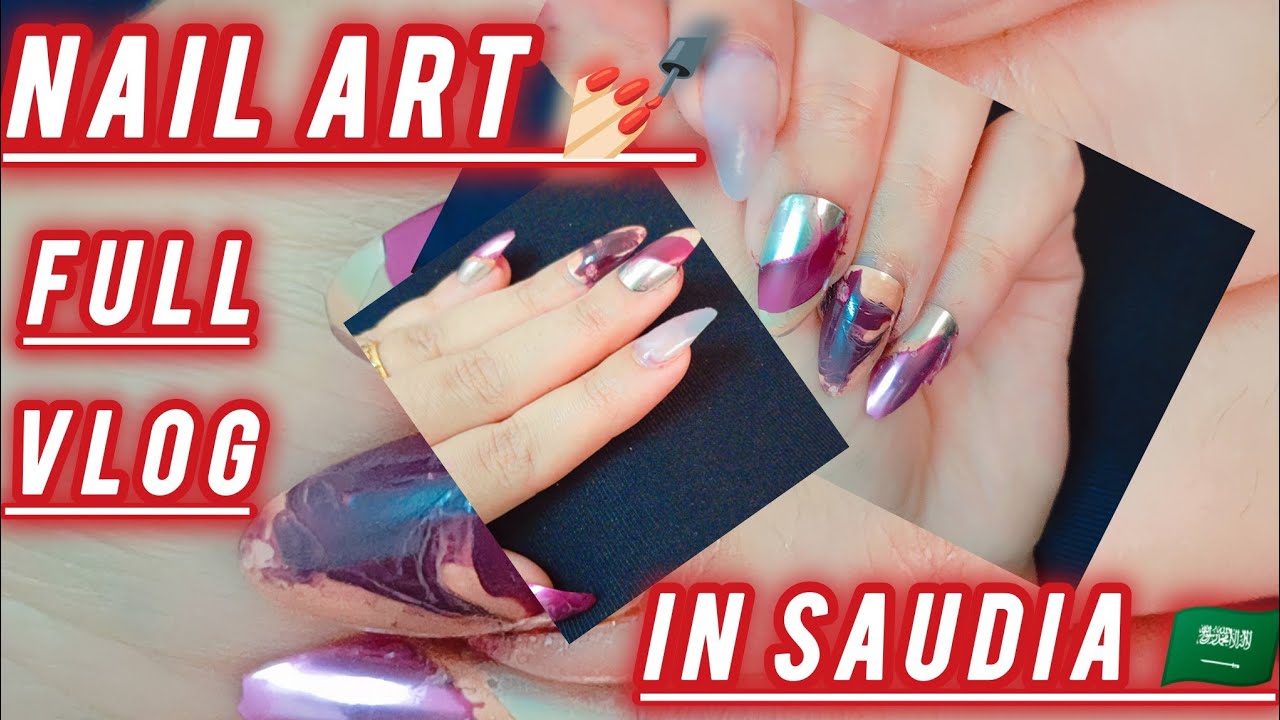 Nail art 💅🏻 |full vlog in Saudi Arabia 🇸🇦,how to do marble nails art ...
