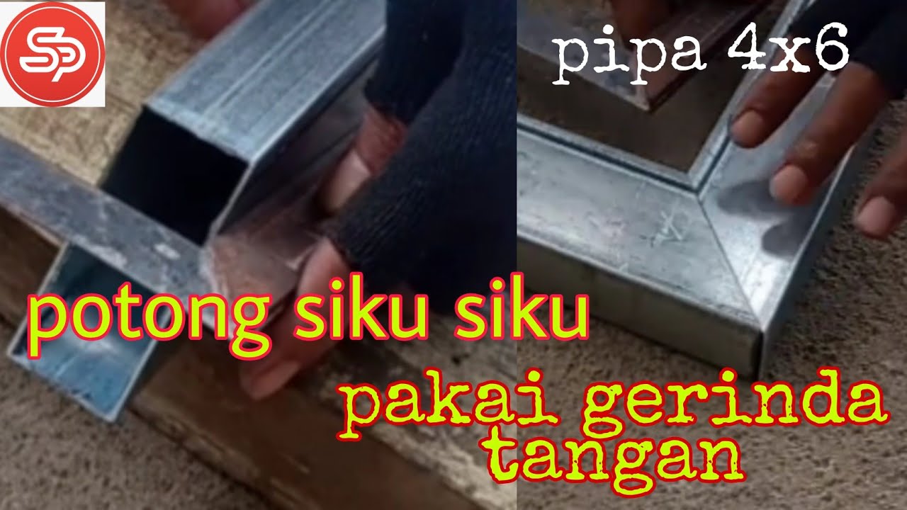 CARA MUDAH POTONG SIKU PIPA GALVANIS .baja ringan 4x6 agar presisi ...