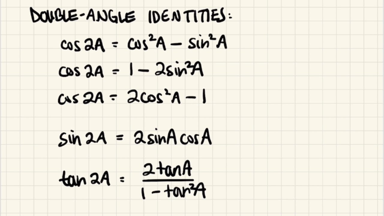 Math 124 5.5 Double-Angle Identities - YouTube