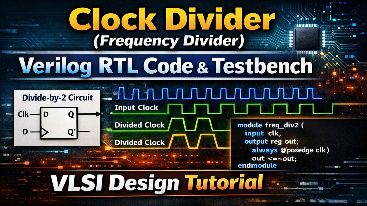 Clock Divider (Frequency Divider) Verilog RTL Code & Testbench | VLSI ...