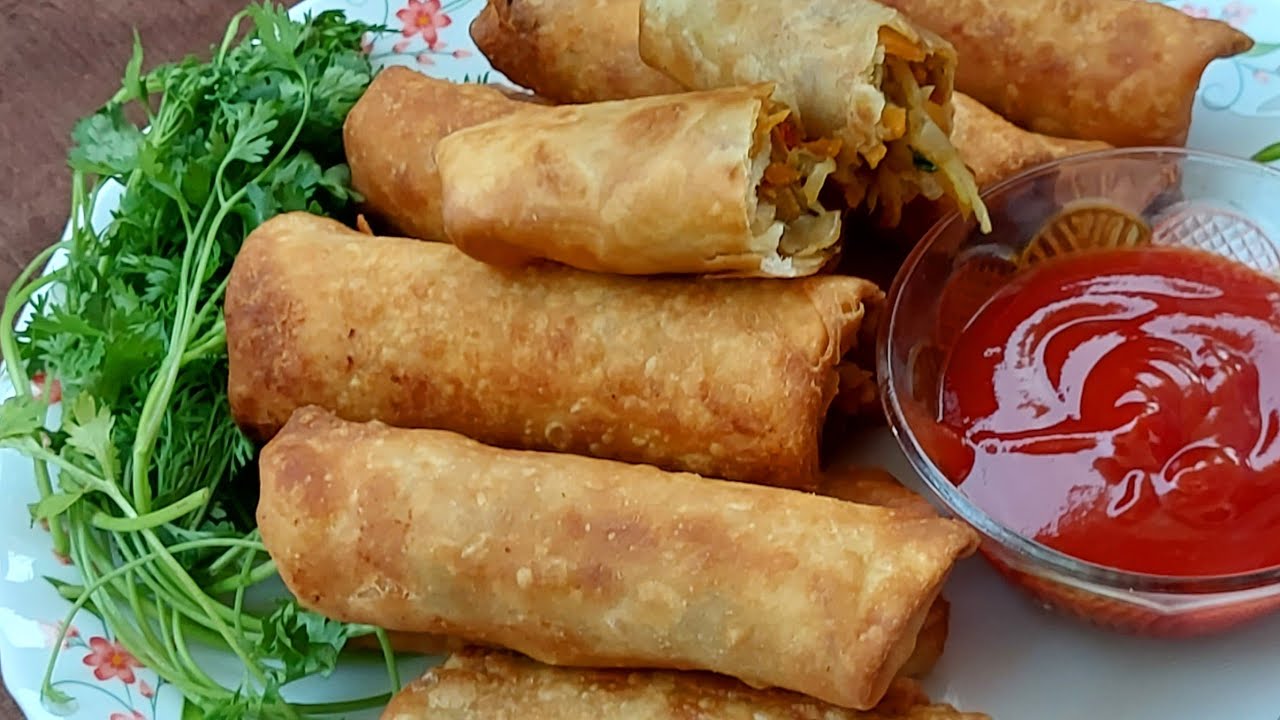 chicken spring roll recipe with homemade sheets|Ramadan Spacial |crispy ...