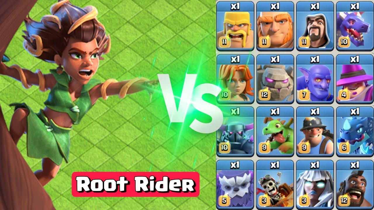 Root Rider vs All Troops - Clash of Clans - YouTube