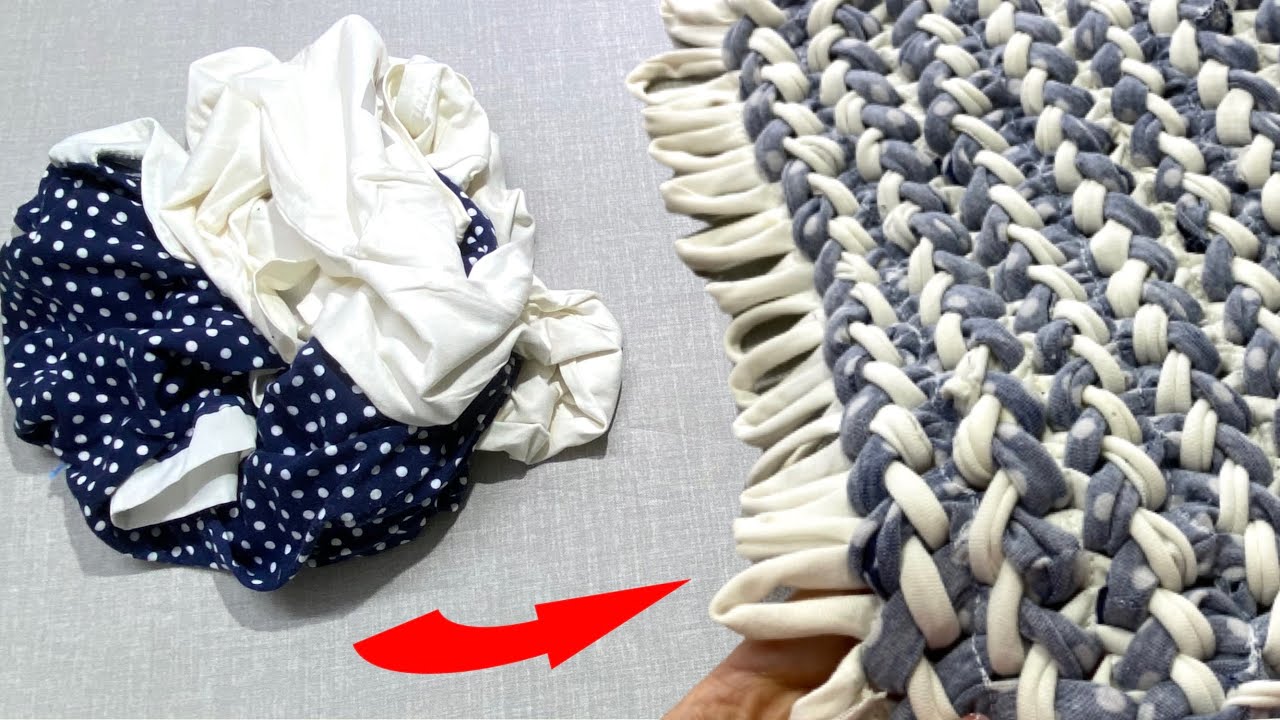 🔥Watch how I turned an old t-shirt into a rug - YouTube