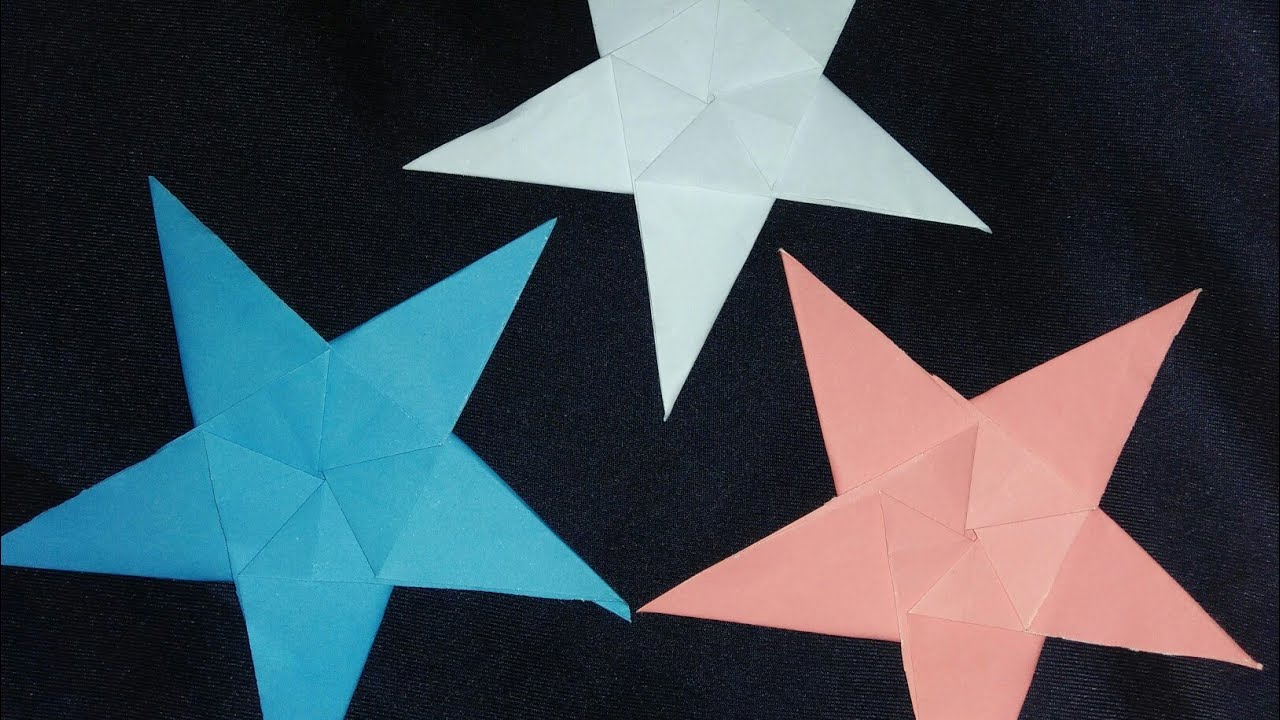 How to making five star.A simple five-pointed star made of paper - YouTube