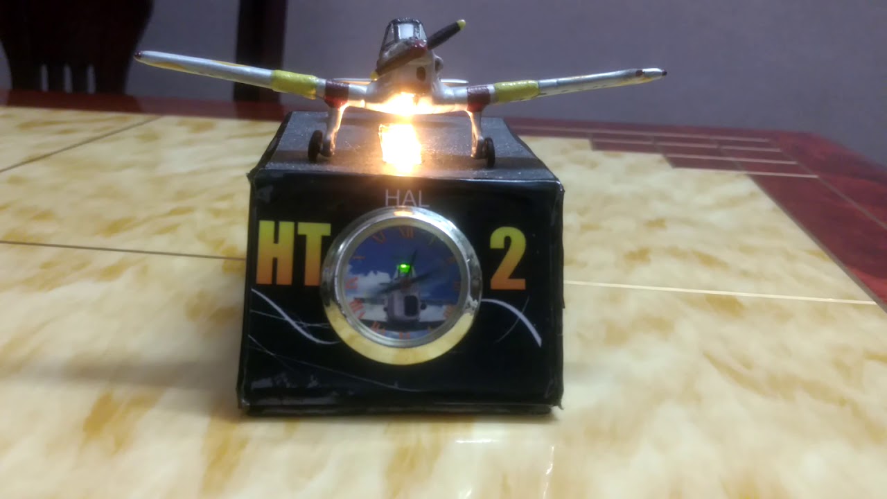 HAL HT-2 model, base, with HT-2 aircraft themed clock -1 - YouTube
