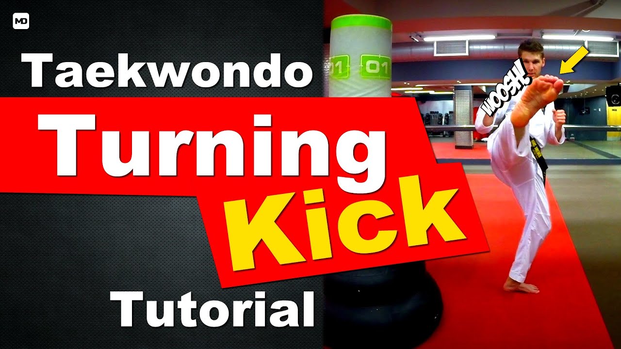 How To Do a Taekwondo Turning Kick (Paldung Chagi) + Roundhouse Kick (Dollyo Chagi) Tutorial ...
