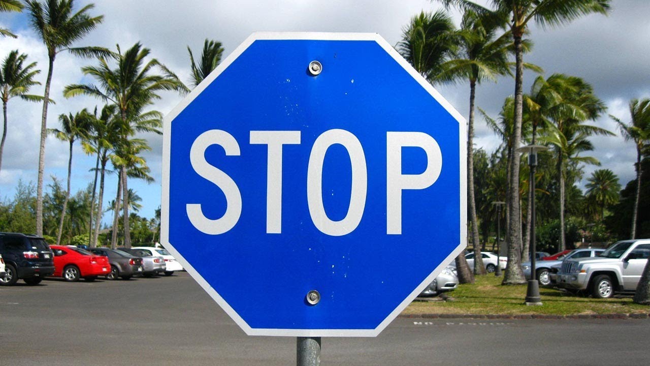 What Does a Blue Stop Sign Mean? - YouTube