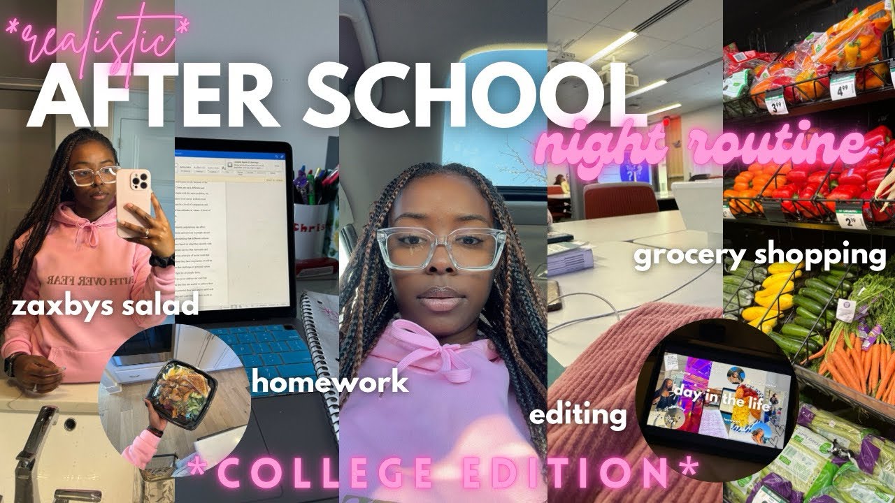 my *REALISTIC* after school NIGHT ROUTINE! grocery shopping, editing ...
