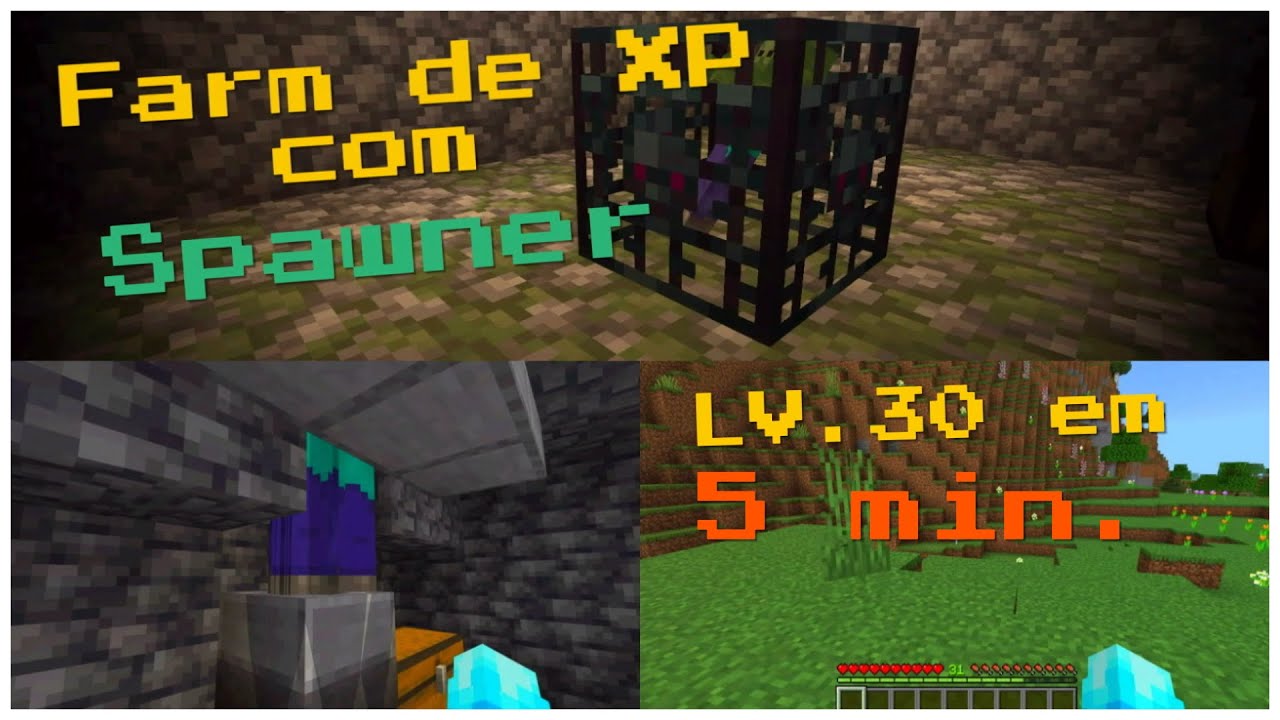 Farm de XP com Spawner- Minecraft Bedrock 1.20 - YouTube