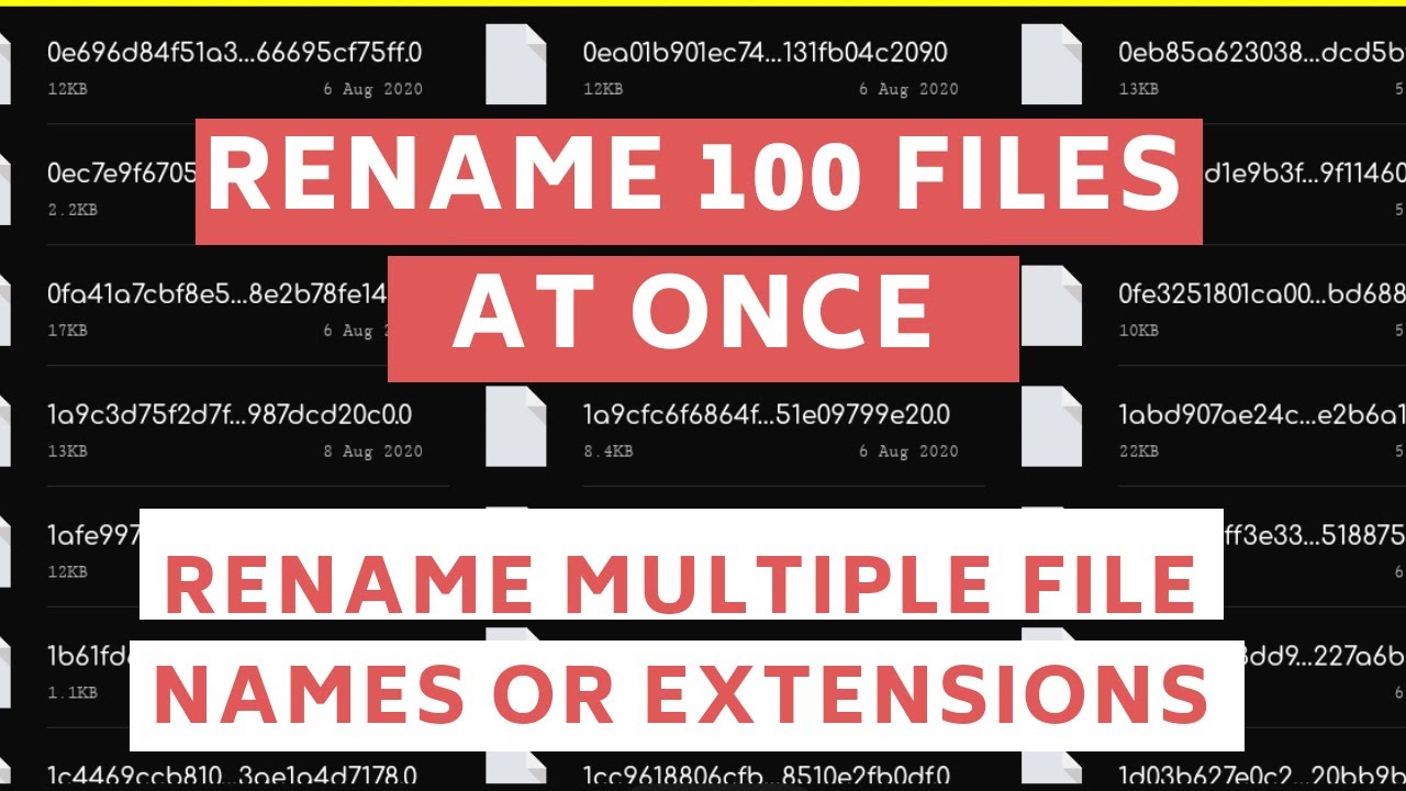HOW TO RENAME BATCH FILE (PDF) - YouTube