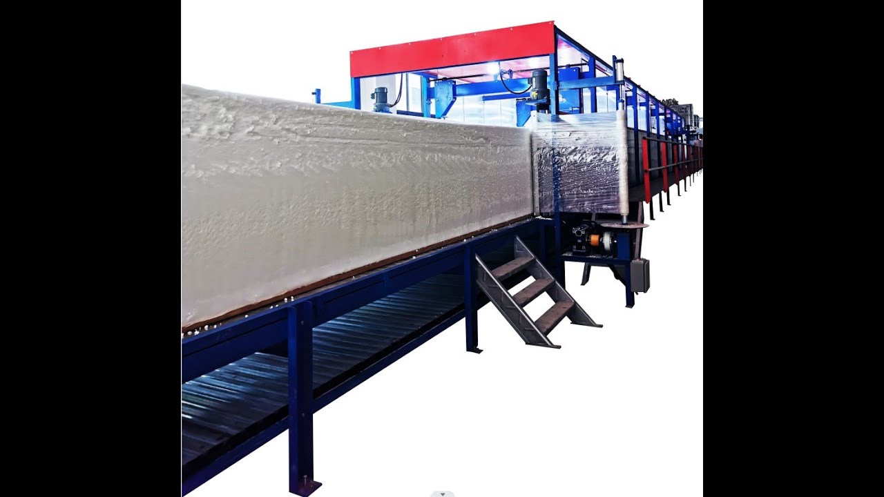 automatically continuous foam machine for Mattress foam making - YouTube