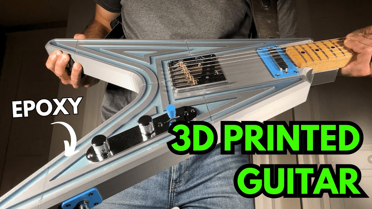 3D Printed FLYING V Style Guitar Project! Step by Step Build - YouTube
