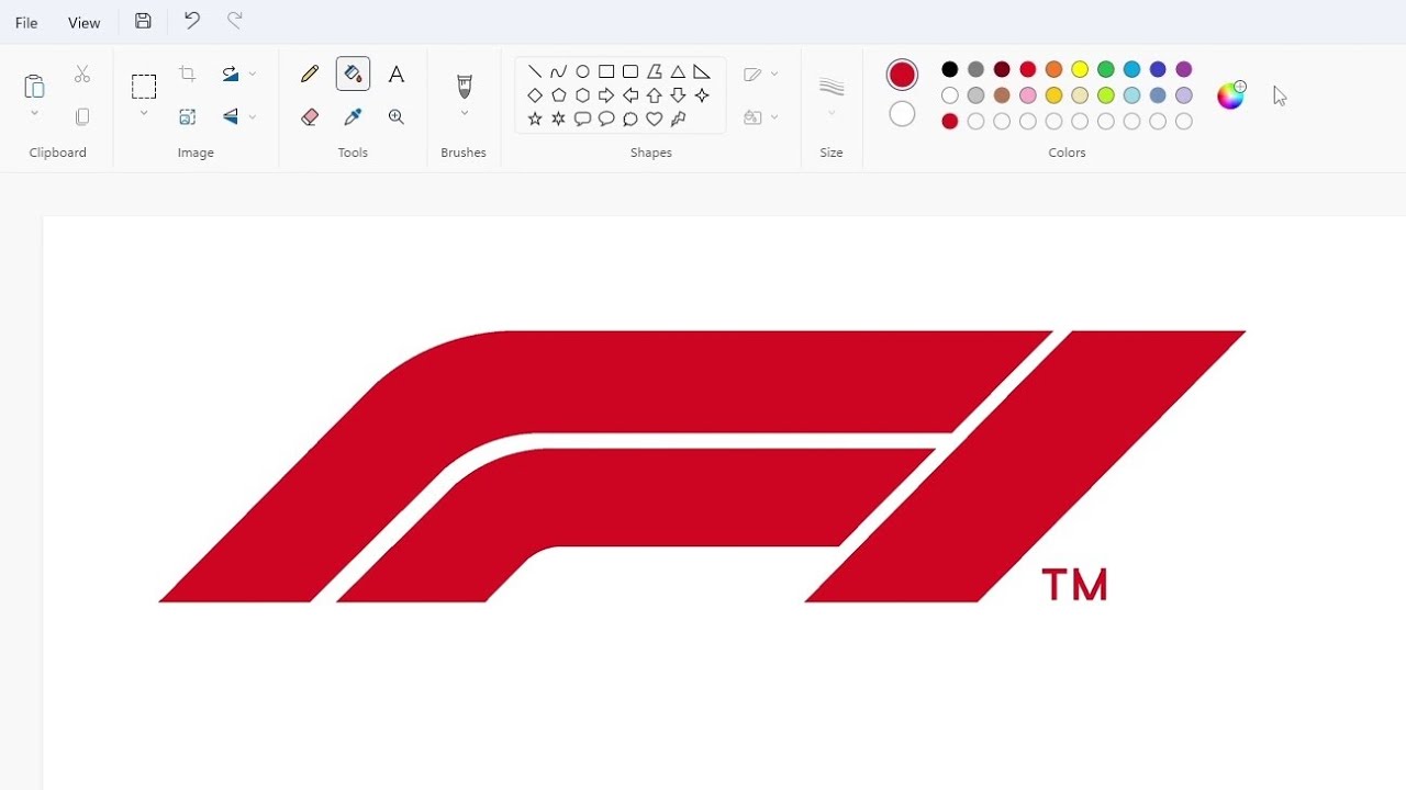 How to draw the Formula One logo using MS Paint | How to draw on your ...