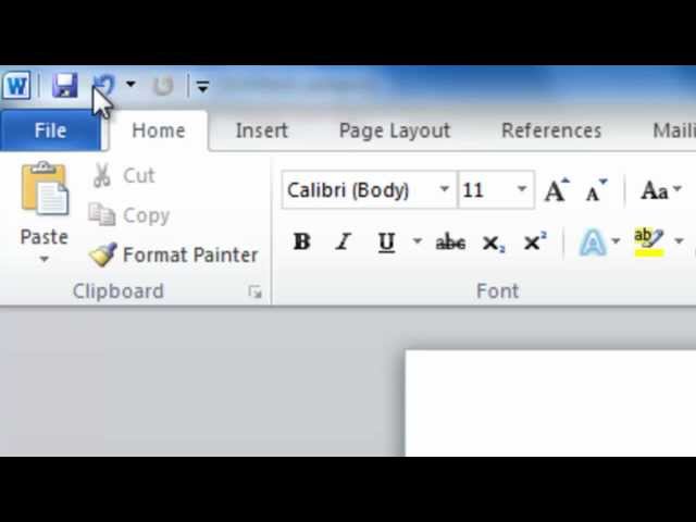 Word 2010 Quick Access Toolbar Youtube