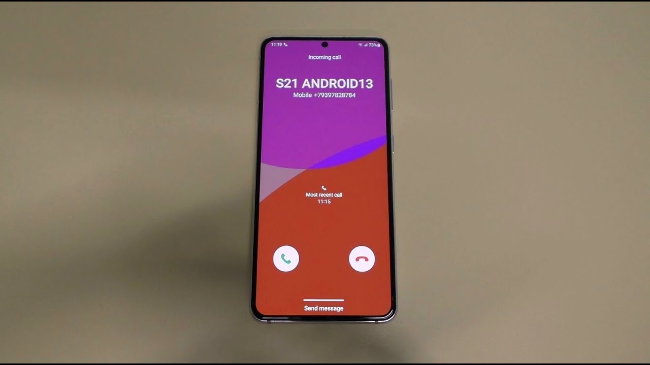 Samsung Galaxy S21 Android 13 Incoming Call - YouTube