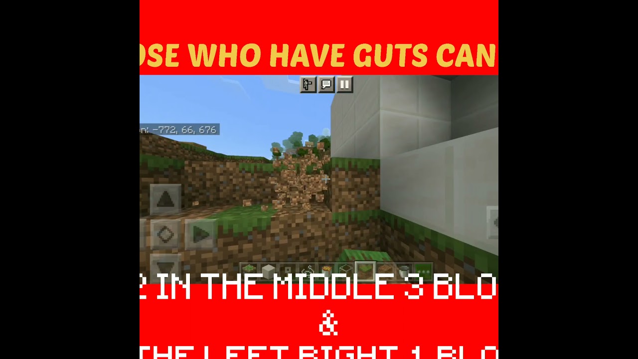 ONLY THOSE WHO HAVE GUTS TRY THIS.. #minecraft #minecraftbuilds #shorts ...