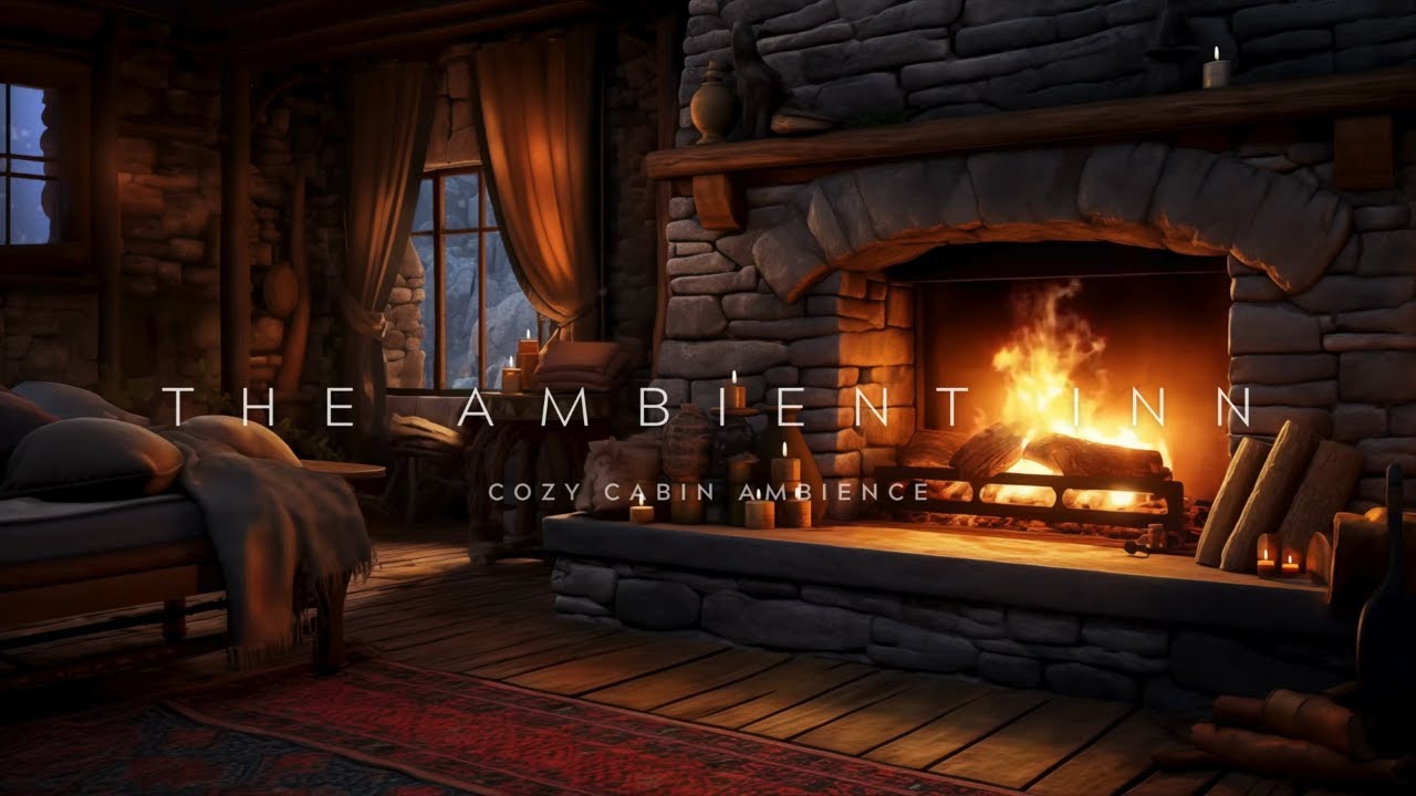Fireplace Ambience in a Cozy Cottage | Ambient Crackling Fire and ...
