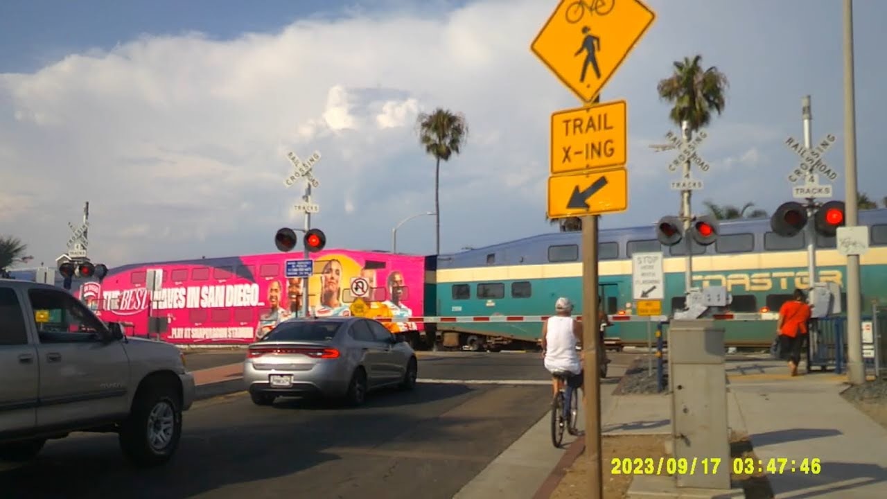 NCTD 2306 Coaster Train 678 South & Sprinter Trains, Wisconsin Ave ...