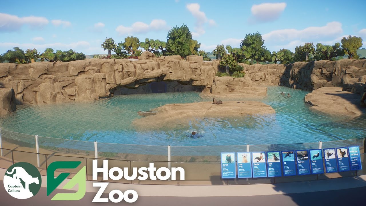 Sea Lion Cove with an underwater tunnel | Houston Zoo in Planet Zoo Ep ...