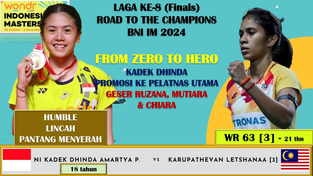 NI KADEK DHINDA (INA) VS K. LETSHANAA (MAS) || BNI IM II 2024 | FROM ZERO TO HERO | PERTAMA DI ...