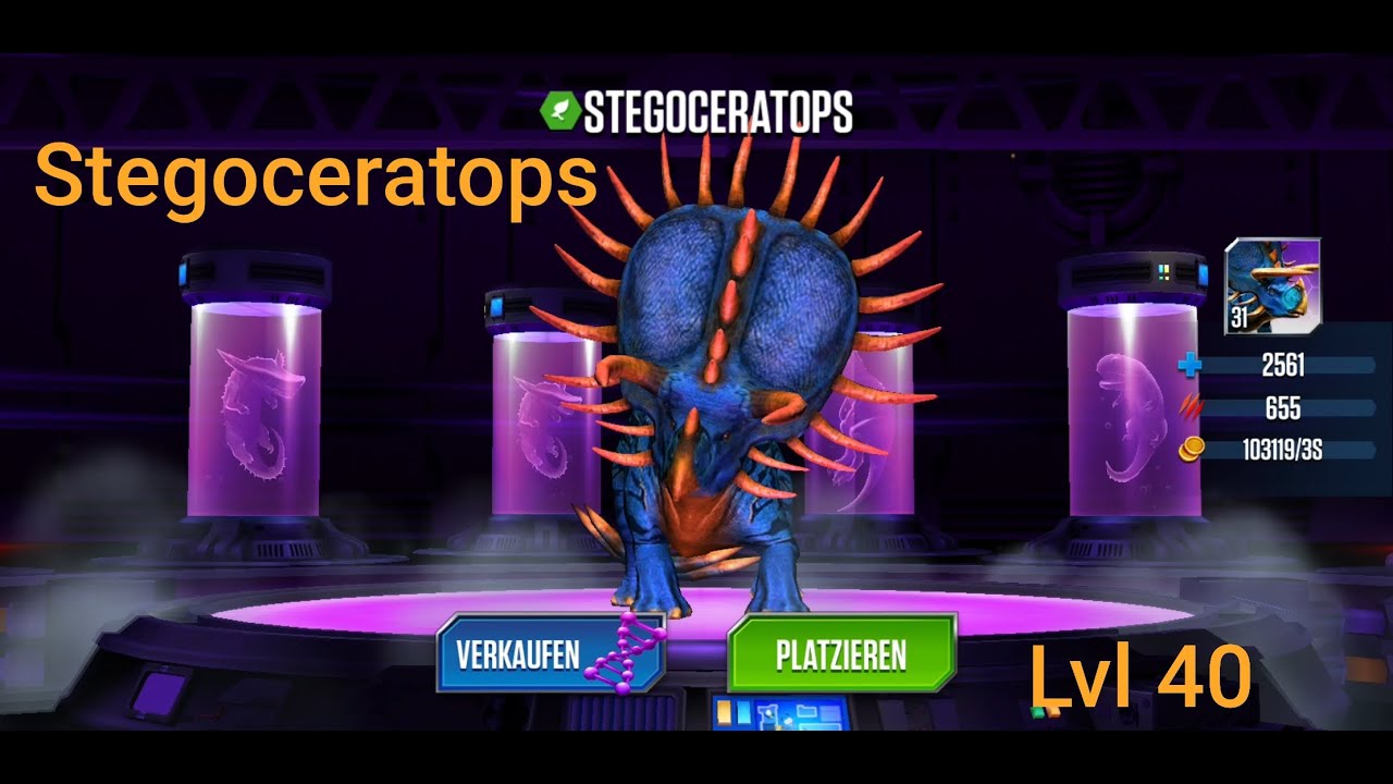 Jurassic World the Game | Stegoceratops Lvl 40 - YouTube