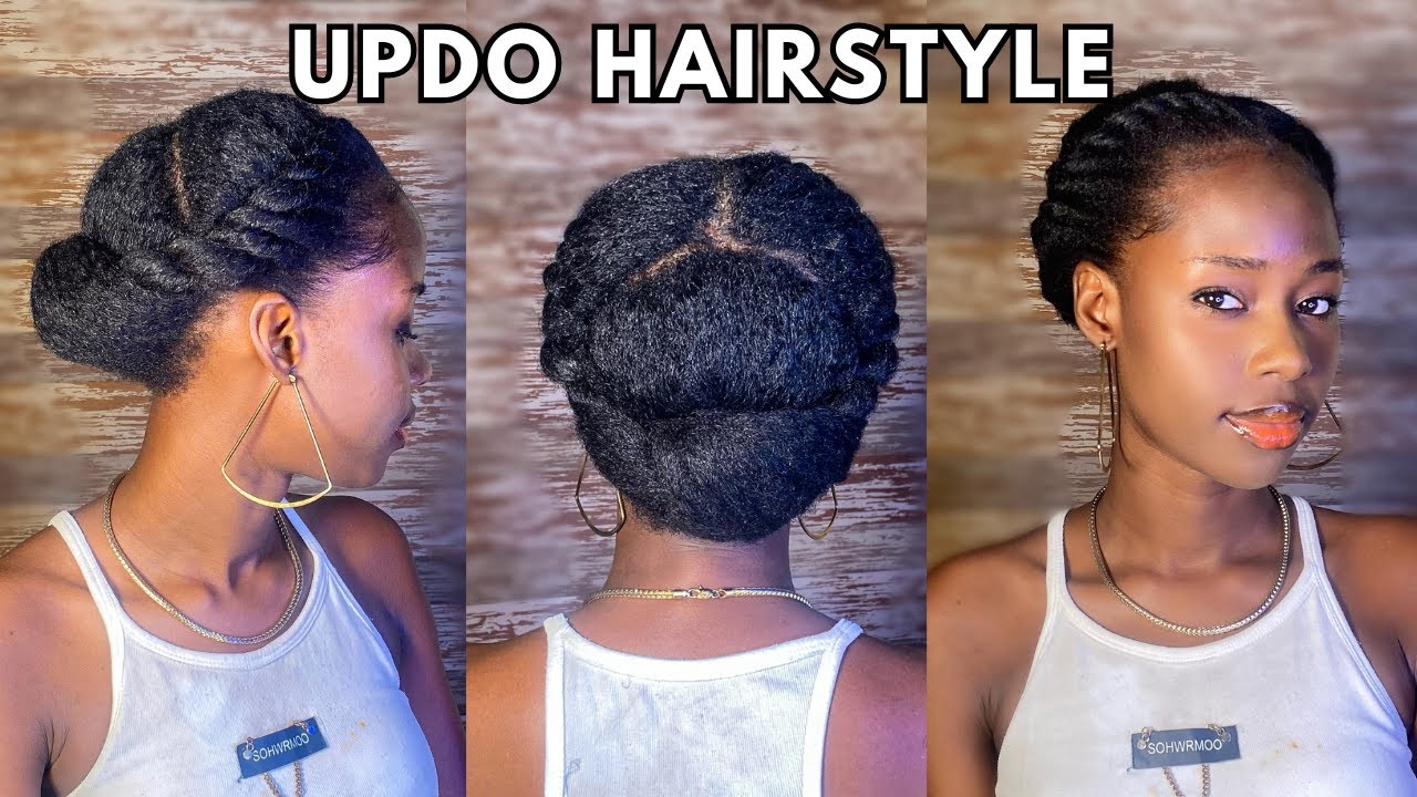 Easy Elegant Updo on 4c Natural Hair - YouTube