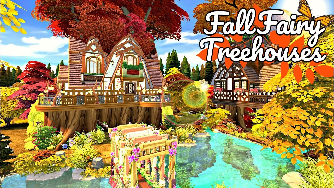 The Sims 4 | FALL FAIRY TREEHOUSES w/ Cyberdoll | Speed Build - YouTube