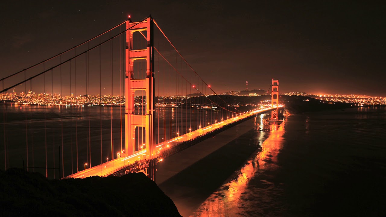 glowing lights golden gate bridge timelapse - YouTube