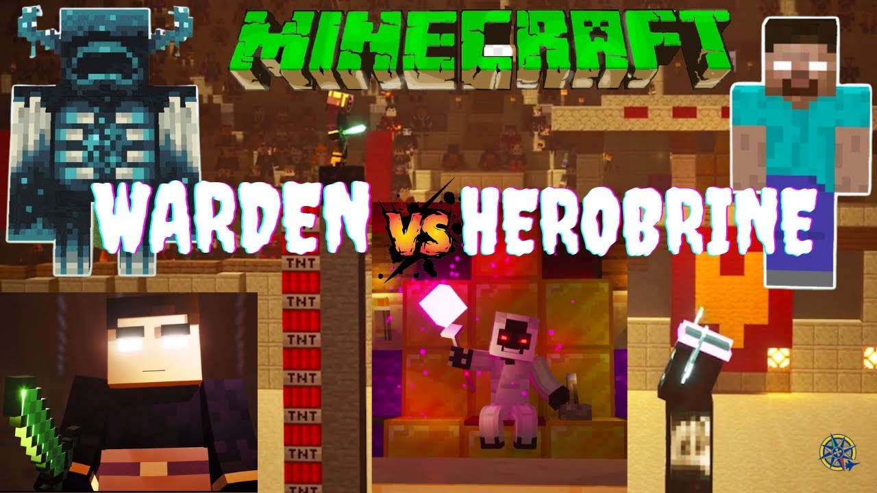 Minecraft Animation | Warden VS Herobrine | Compass JET ☀ - YouTube