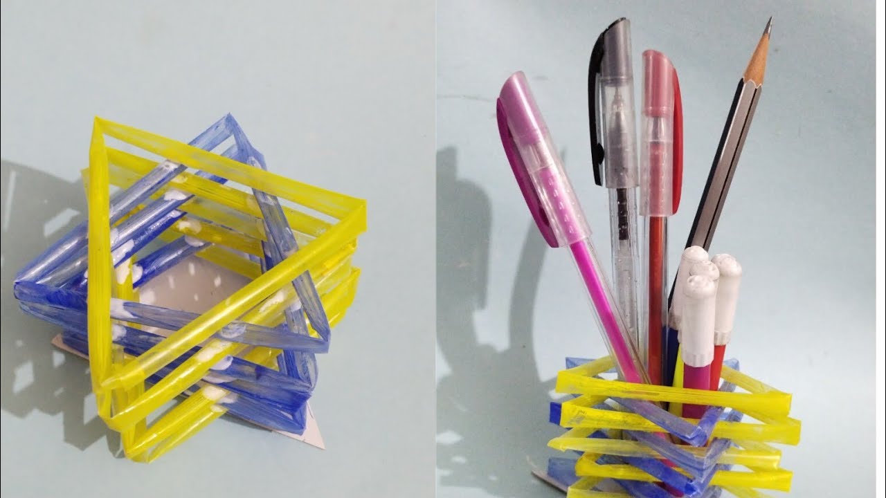 DIY Pen Pencil Stand making|Waste material craft idea|Pen holder # ...