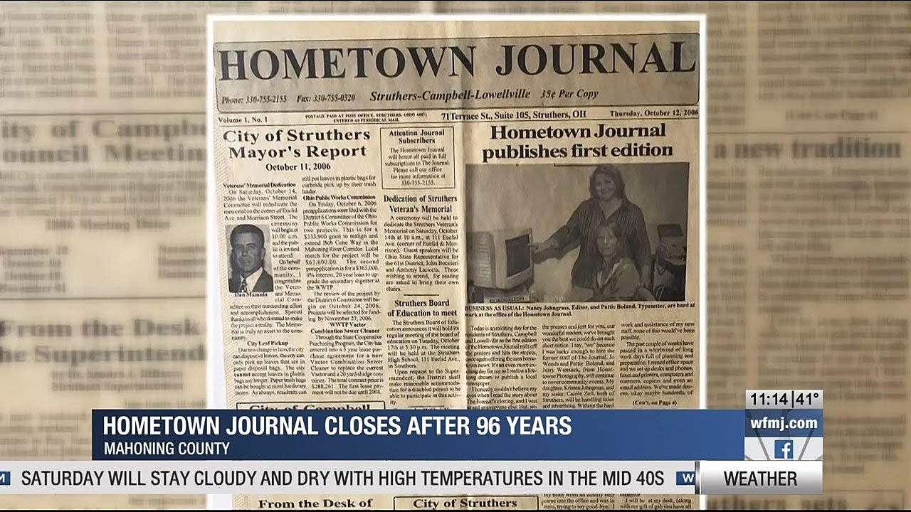 'It's just not enough,' Hometown Journal closing after 96 years - YouTube