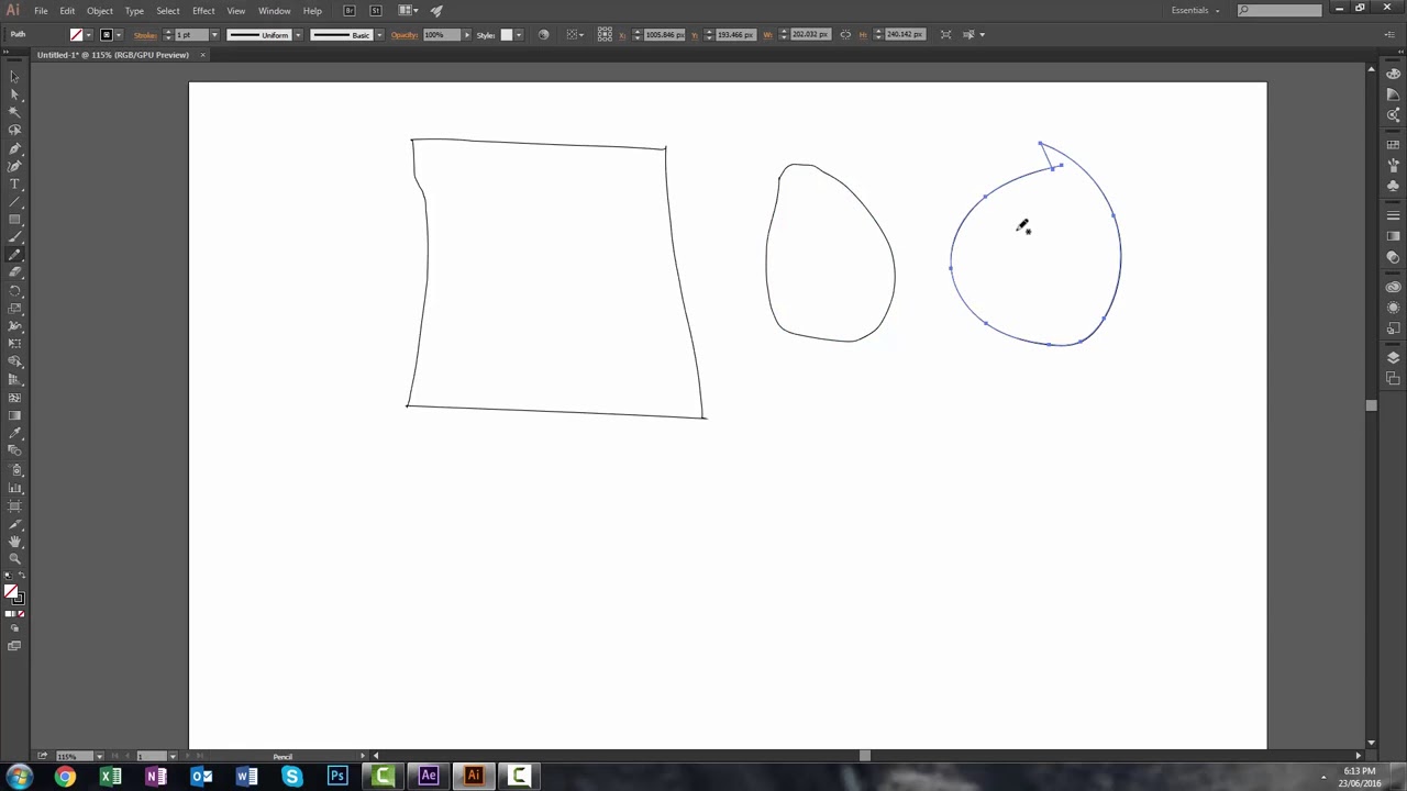Adobe Illustrator - Pencil Tool - How to create smooth paths with mouse ...