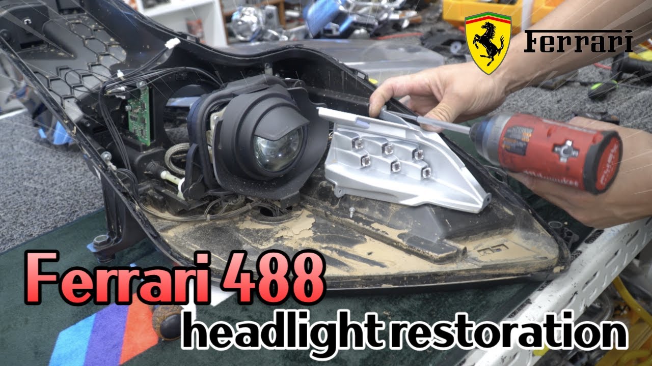 Ferrari 488 Headlight restore - YouTube