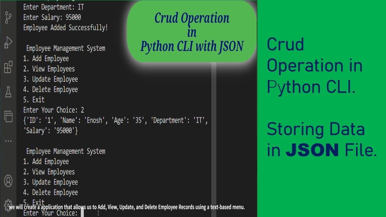 Crud Python Cli With Json Storage Crud In Python Crud Python Json 