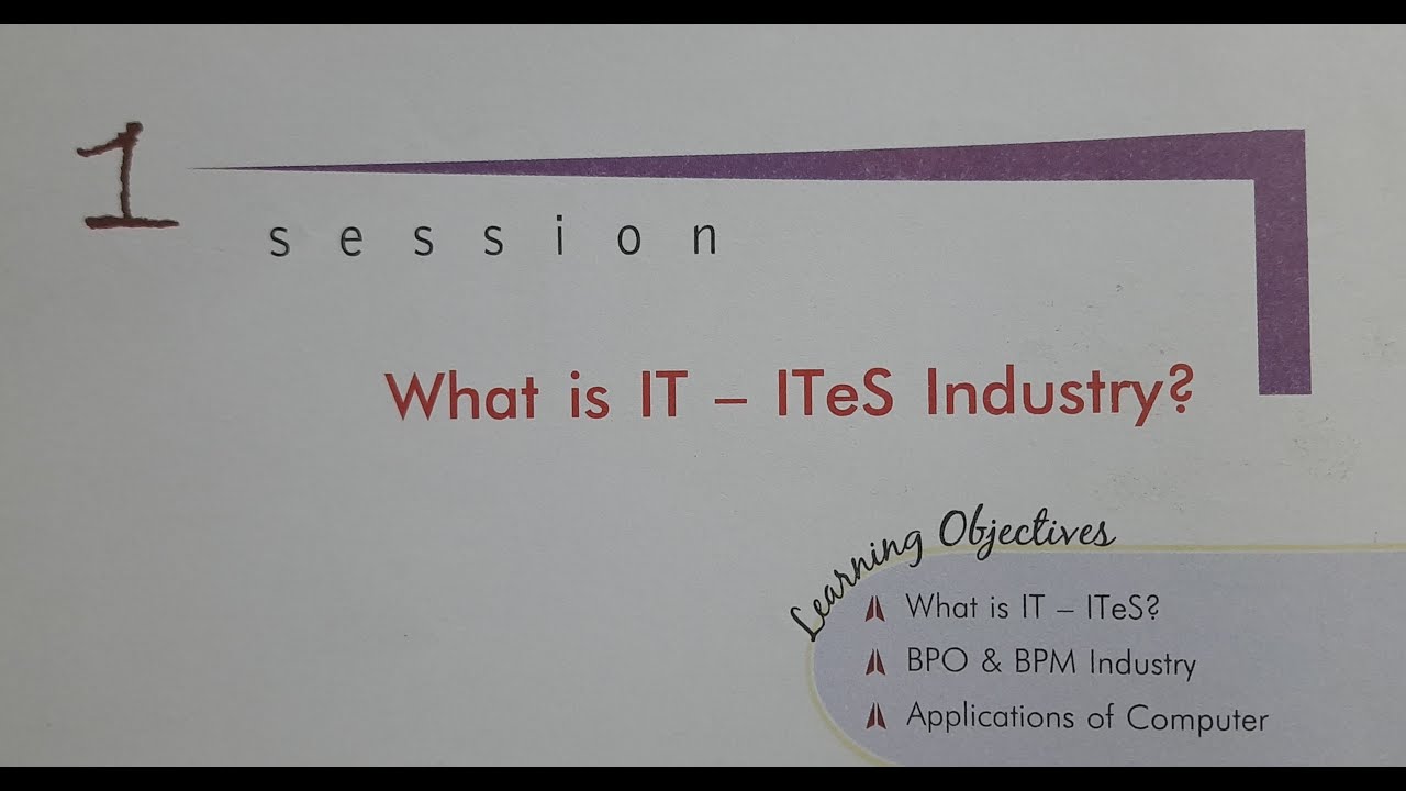 Class 9 IT: Part B Unit 1 Session 1 What is IT-ITeS Industry Solution ...