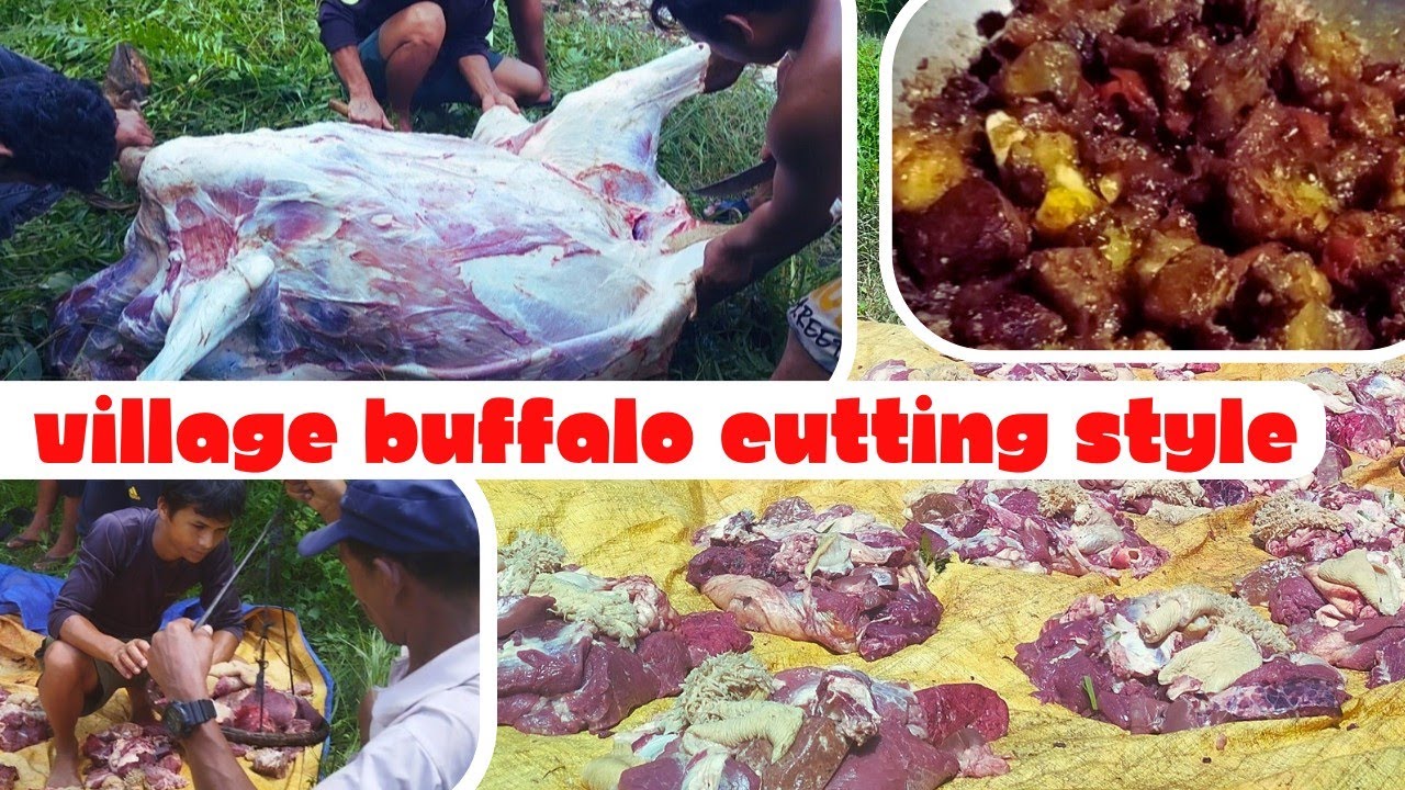 Village Buffalo Cutting Style | Local Buffalo Cutting | 🦬 Buffalo Meat ...