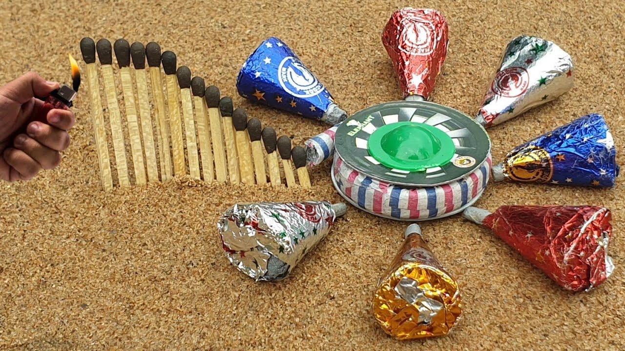 Matchstick chain reaction amazing fireworks Domino diwali crackers ...
