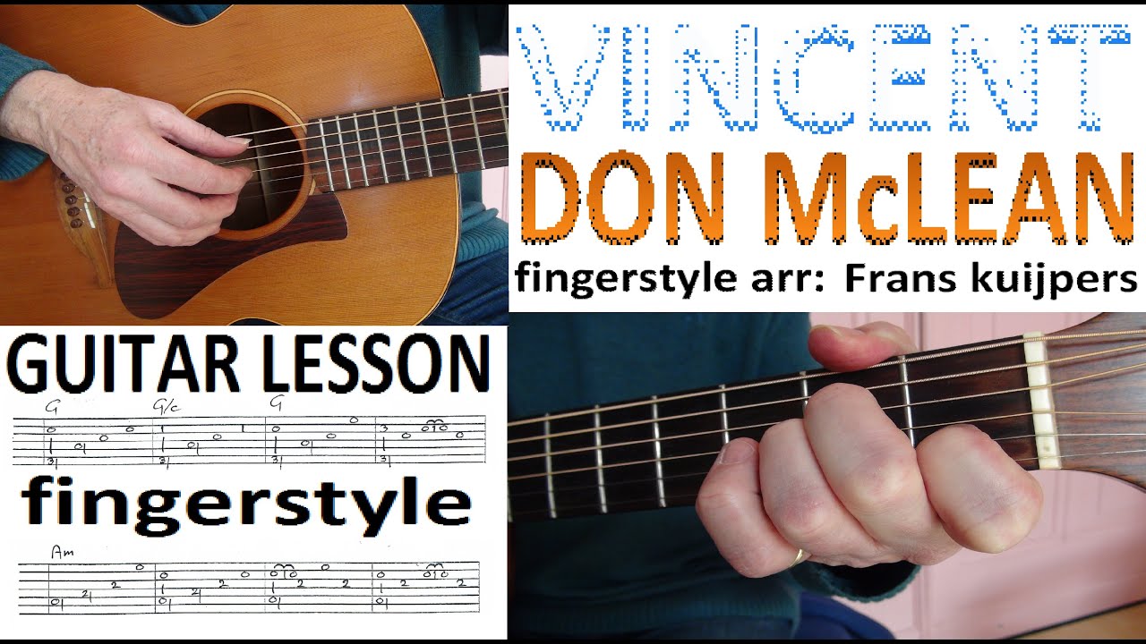 VINCENT- Don McLean fingerstyle arrangement GUITAR LESSON - YouTube