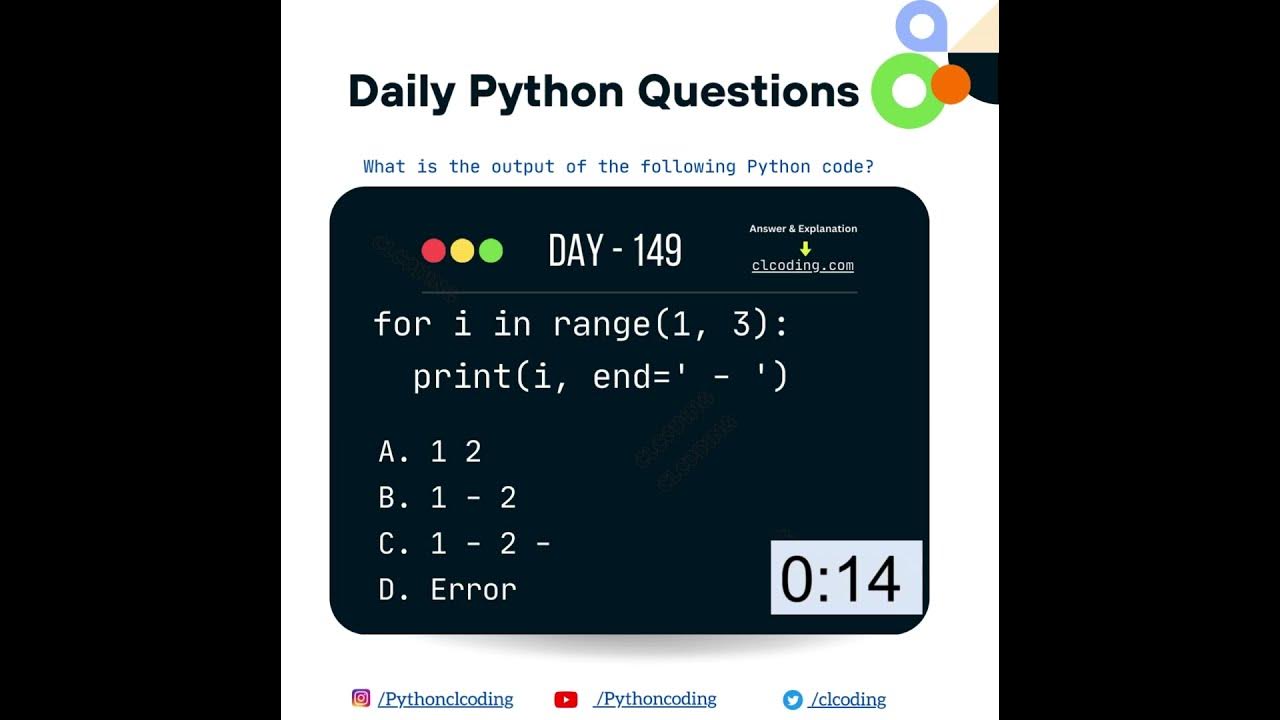 Python Coding Challenge Day 149 What Is The Output Of The Following Python Code Codeing