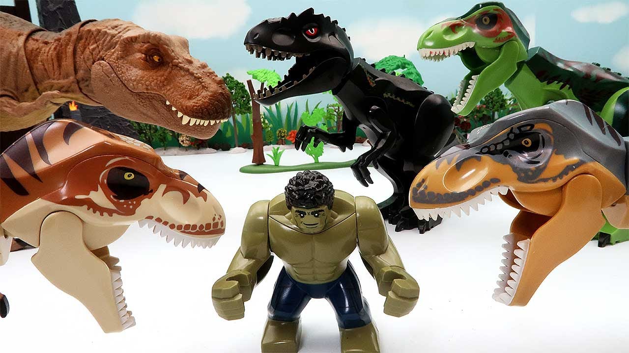 Dinosaurs VS Hulk! T-Rex Army Battle For Kids 공룡군단과 헐크 대결 - YouTube