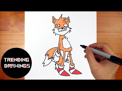 How To Draw FNF MOD Character - Secret History Tails Easy Step by Step ...