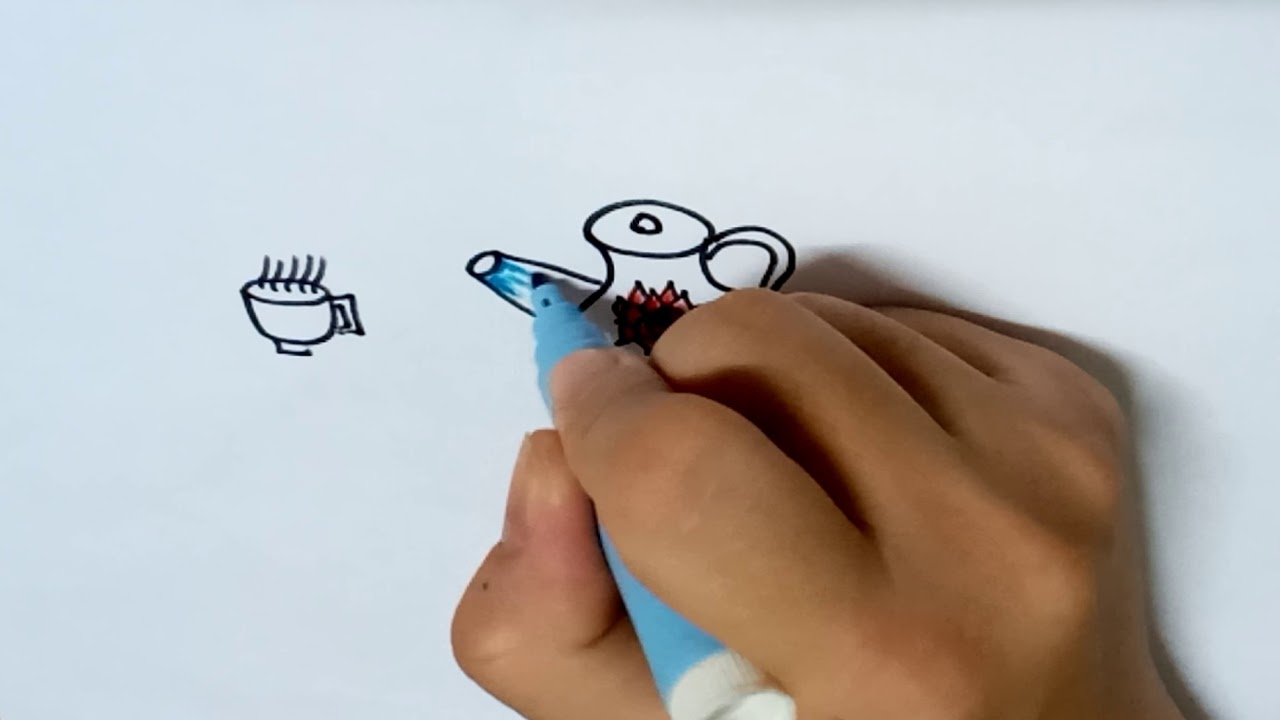 Vẽ và tô màu bộ tách trà/Draw - YouTube