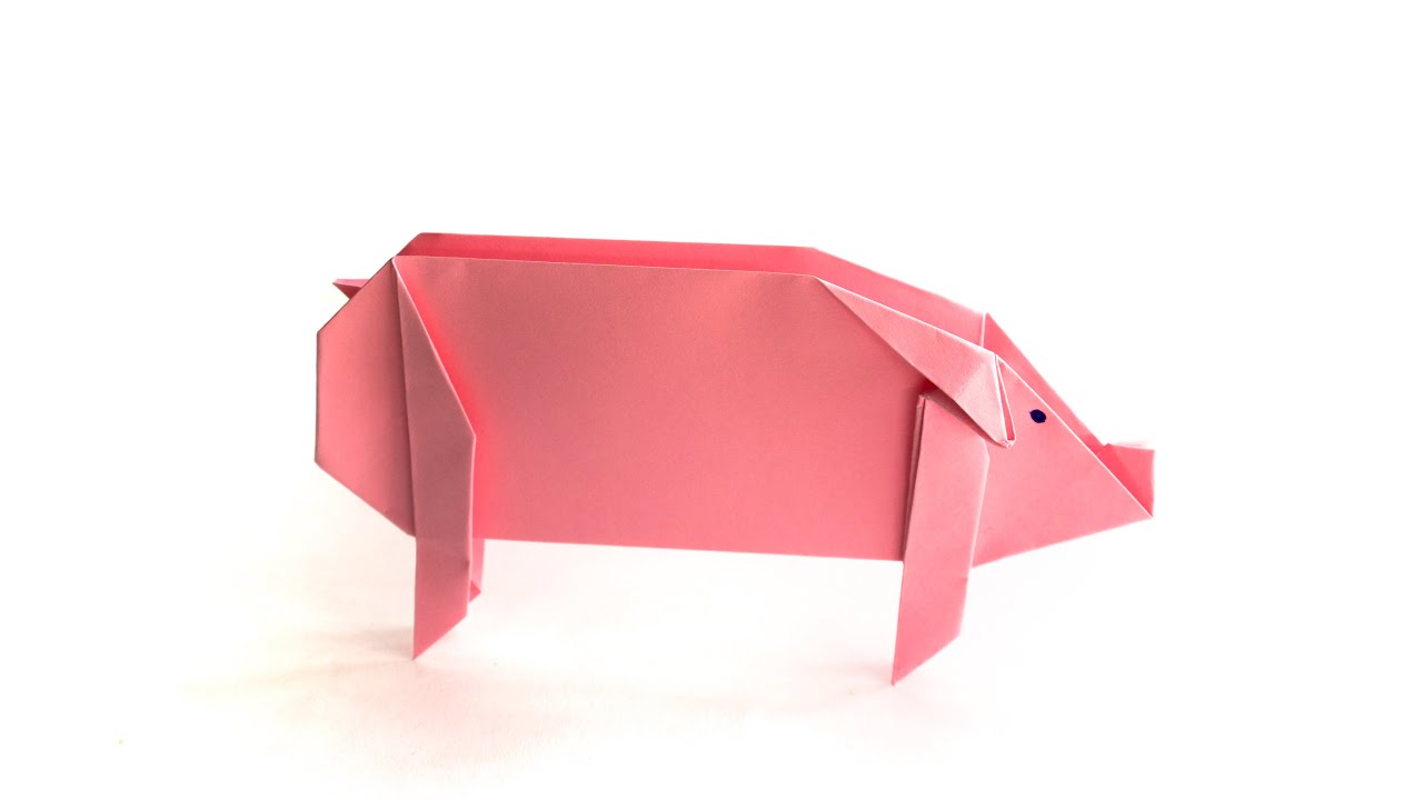 Cómo hacer un cerdo de papel - Origami Pig - YouTube
