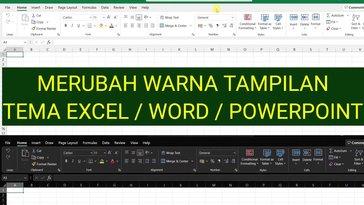 Merubah Warna Tampilan OFFICE THEME Tema Office di Excel, Word ...