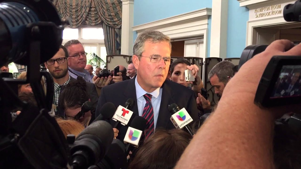 Jeb Bush meets the press at Disney - YouTube