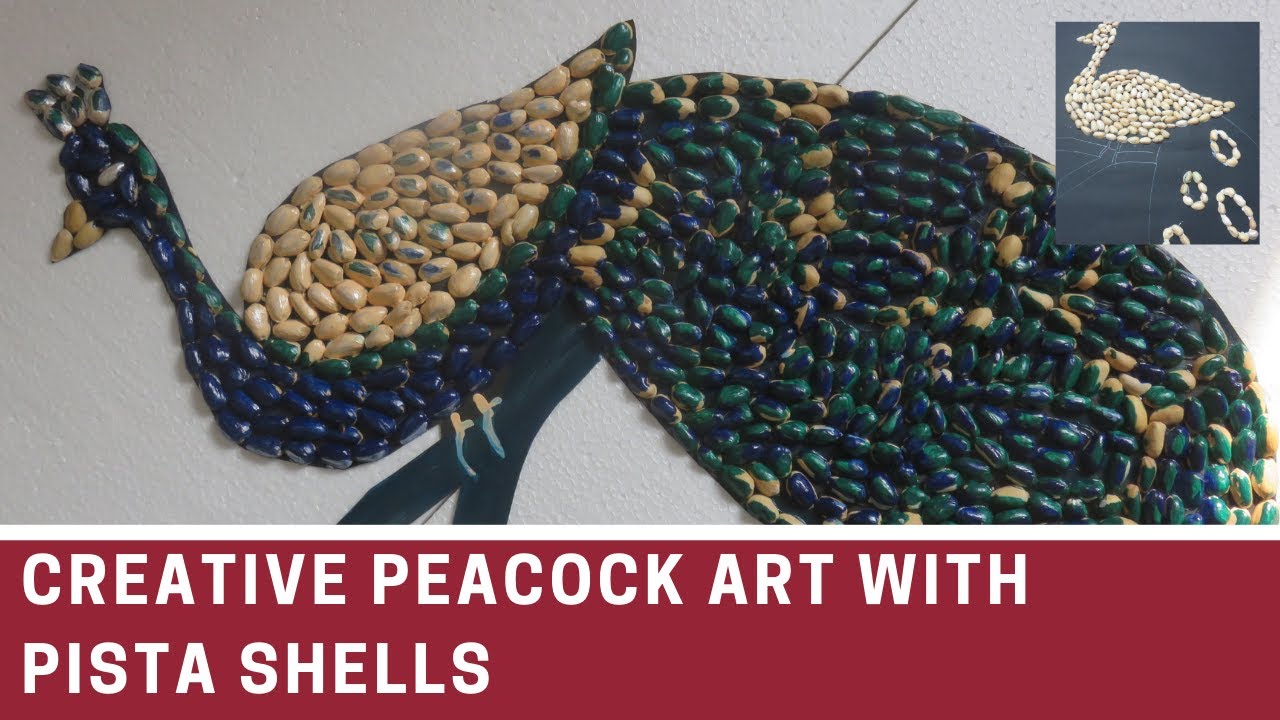 Pista shell craft/Pista shell art/peacock design by pista shell - YouTube
