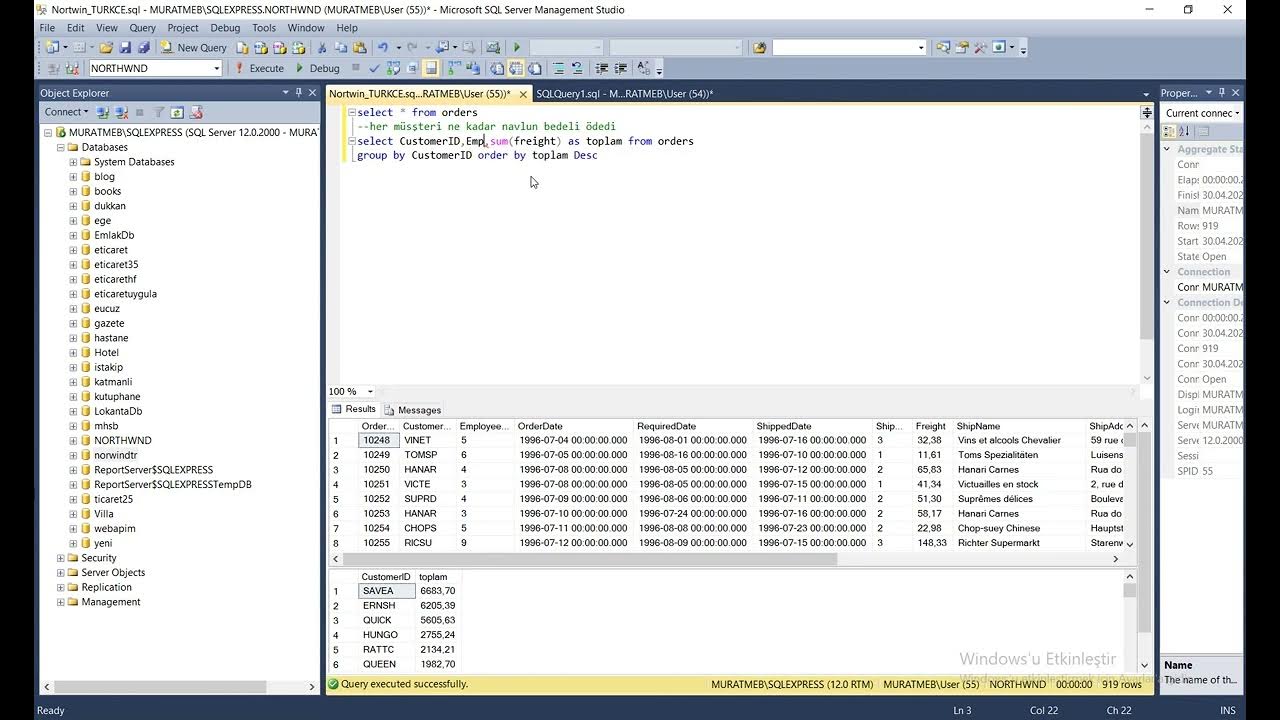 TSql Sql sorgularından Group by ve Having Kullanımı - YouTube